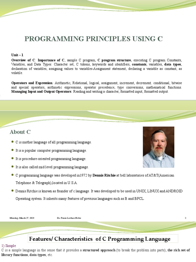 PPC - Unit 1 | PDF | C (Programming Language) | Reserved Word