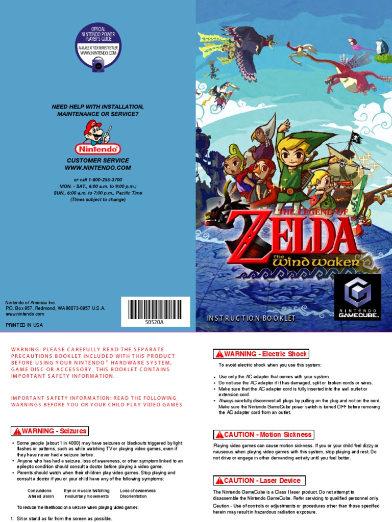 Nintendo Games For Gameboy Legend of Zelda The Wind Waker Manual de ...