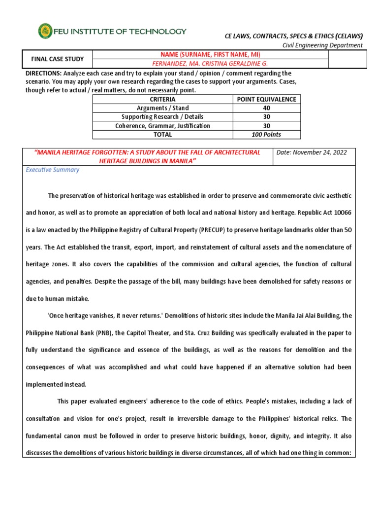 Final Case Study - New Format | PDF | Manila | Philippines