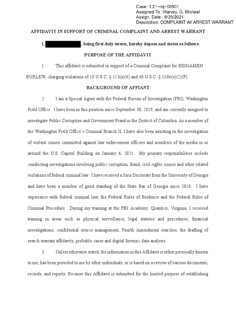 Burlew Charging Docs 0 PDF | PDF | United States Senate | Federal ...