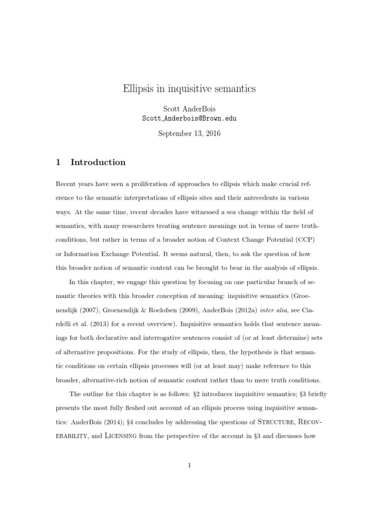 Ellipsis Handbook PDF | PDF | Question | Interpretation (Logic)