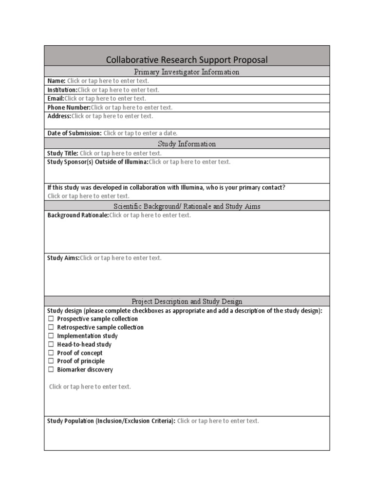 Collaborative Research Proposal Template | Download Free PDF | Sampling (Statistics ...