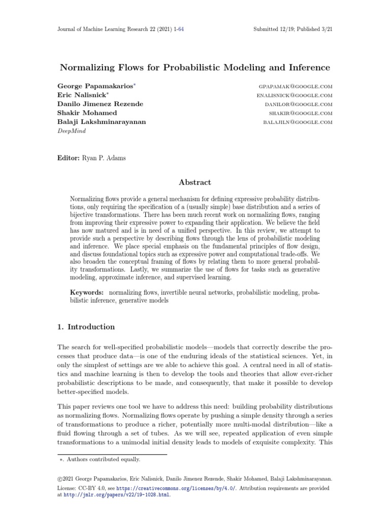 Normalizing Flows For Probabilistic Modeling and Inference PDF | PDF | Probability Density ...