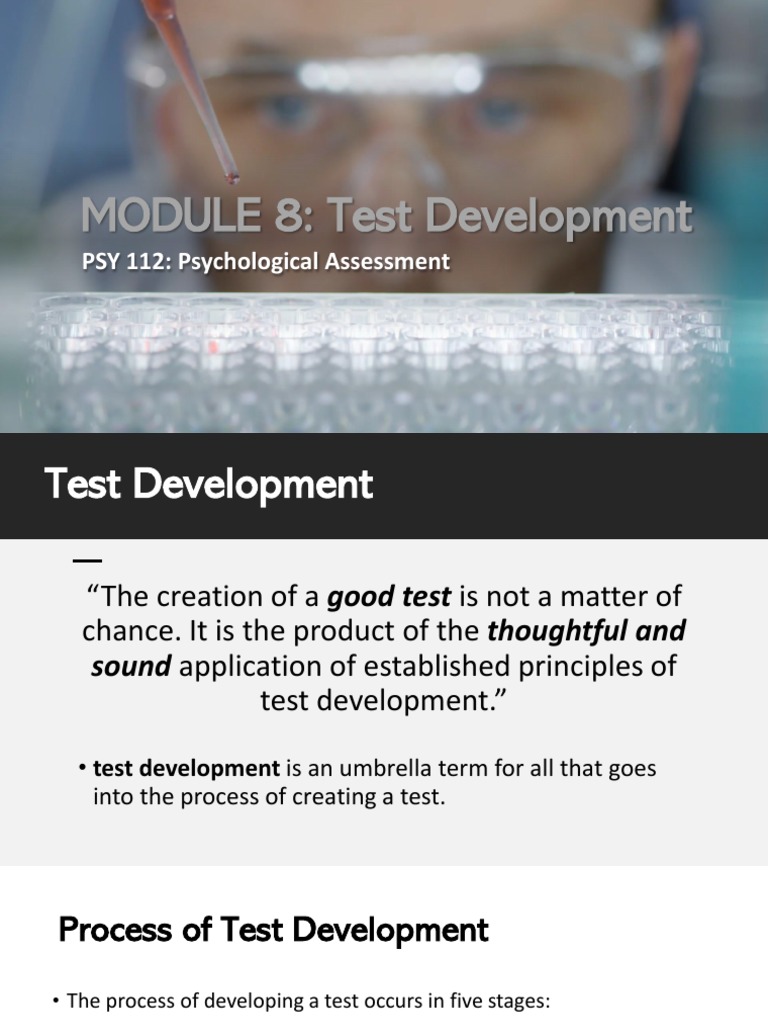 MODULE 8: Test Development: PSY 112: Psychological Assessment | PDF ...