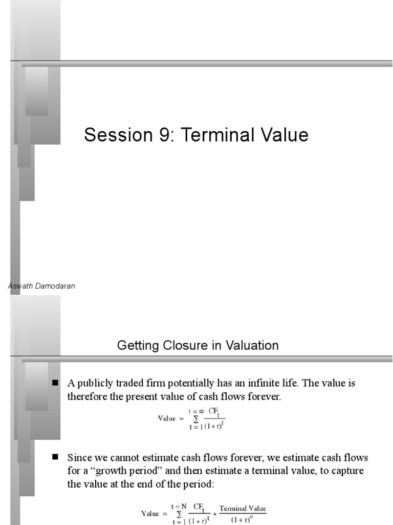 Session 9 - Terminal Value | PDF | Discounted Cash Flow | Financial ...