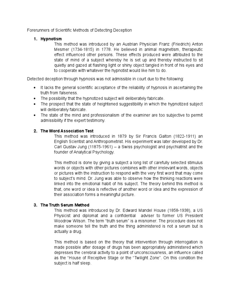 Lie Detection Part 2 | Download Free PDF | Hypnosis | Forensic Science Lie Detection Part 2 | Download Free PDF | Hypnosis | Forensic Science