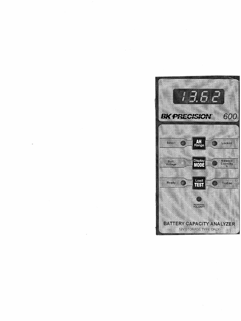 Testador Baterias BK 600 - Manual | PDF