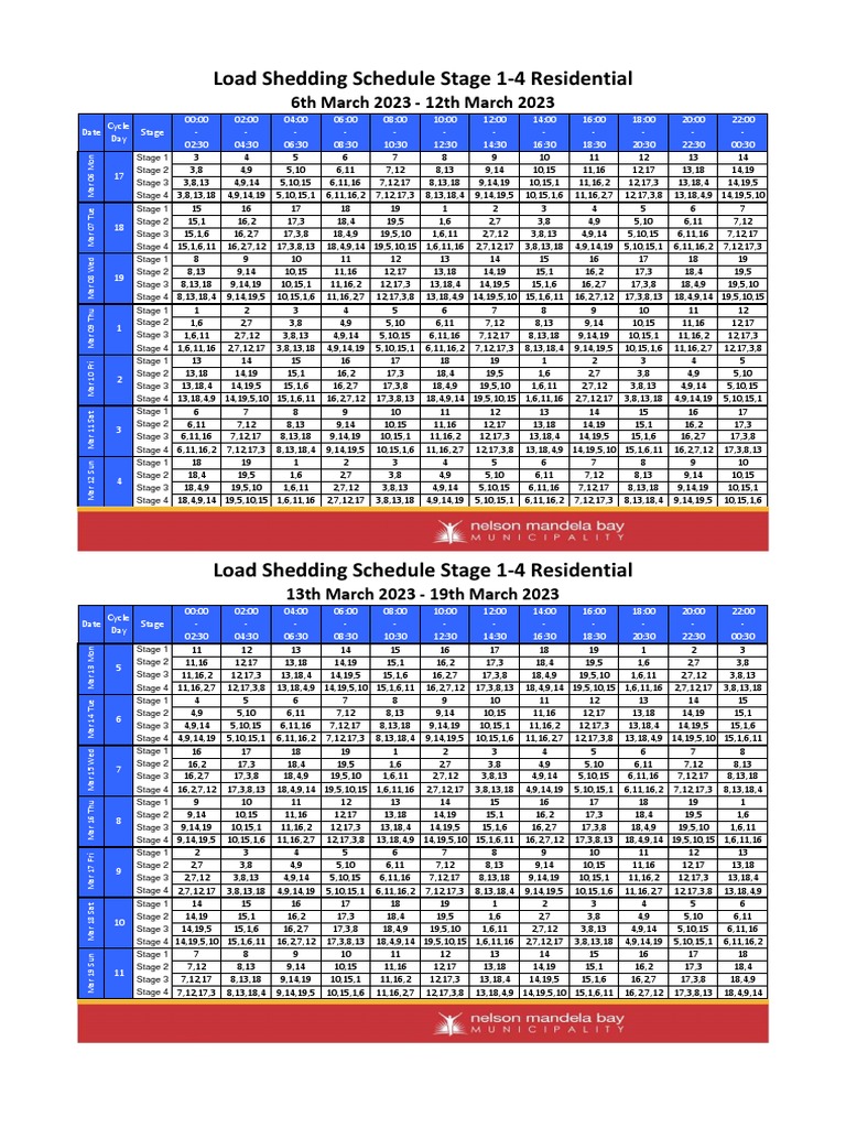 Load Shedding Schedule: March 2023 | PDF | Military Operations | Battles