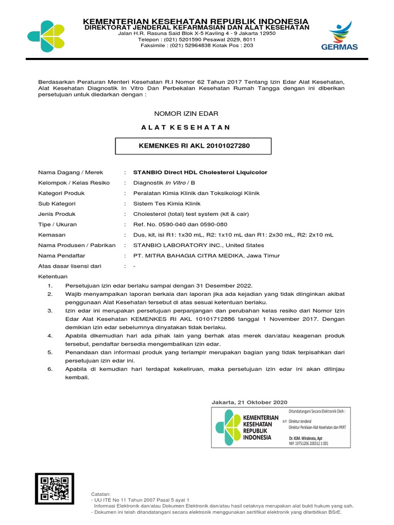 STANBIO Direct HDL Cholesterol Liquicolor | PDF | Kesehatan Holistik ...