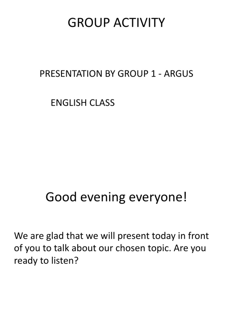 Group Activity | PDF | Language Arts & Discipline | Art