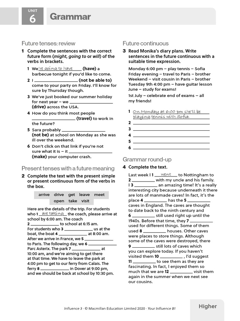 L3 B1 U6 Grammar Higher | PDF | Linguistic Morphology | Linguistics