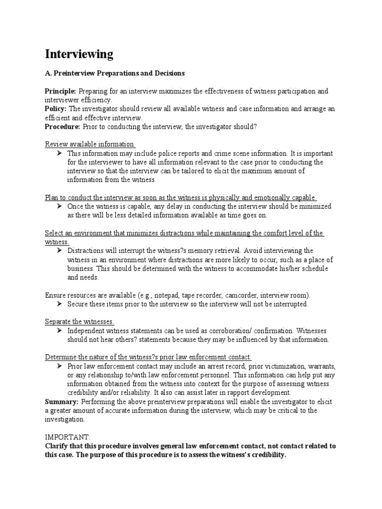 Maximizing Witness Cooperation Through Proper Interview Preparation and ...
