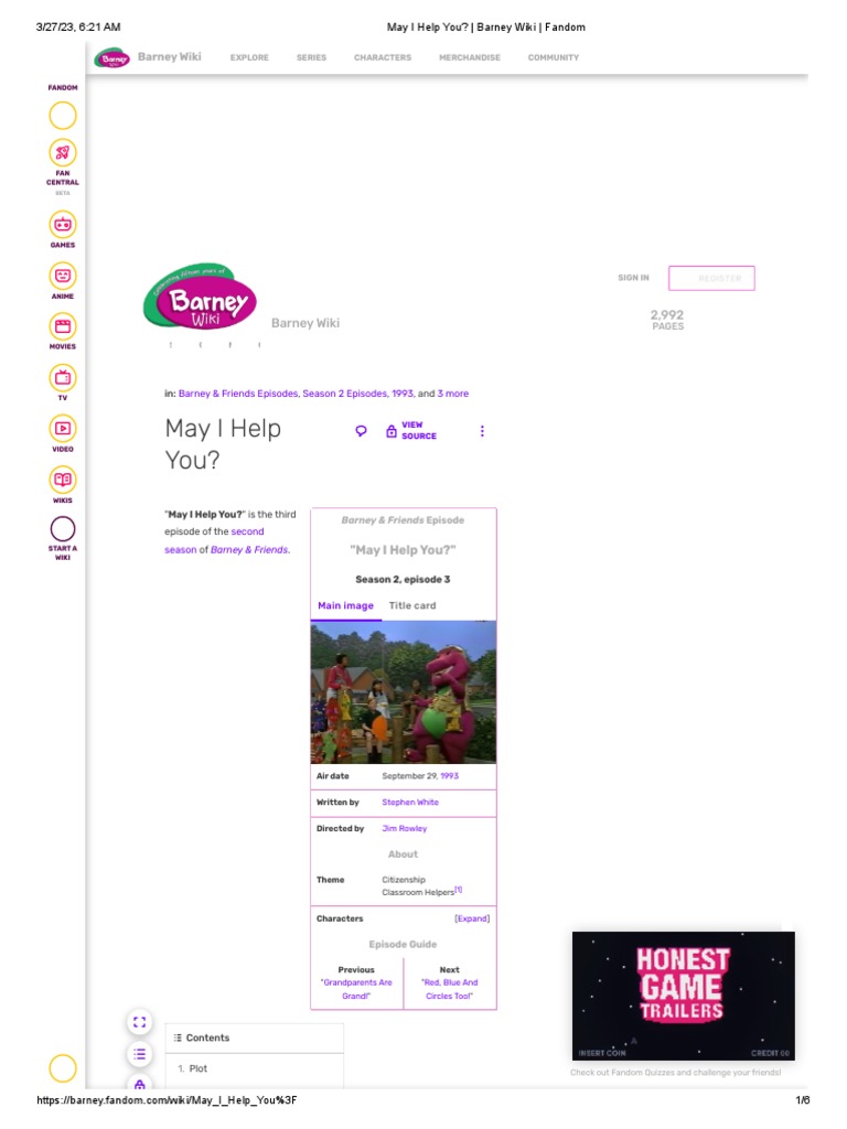 Barney's Helping Hand Episode Guide | PDF | Fandom