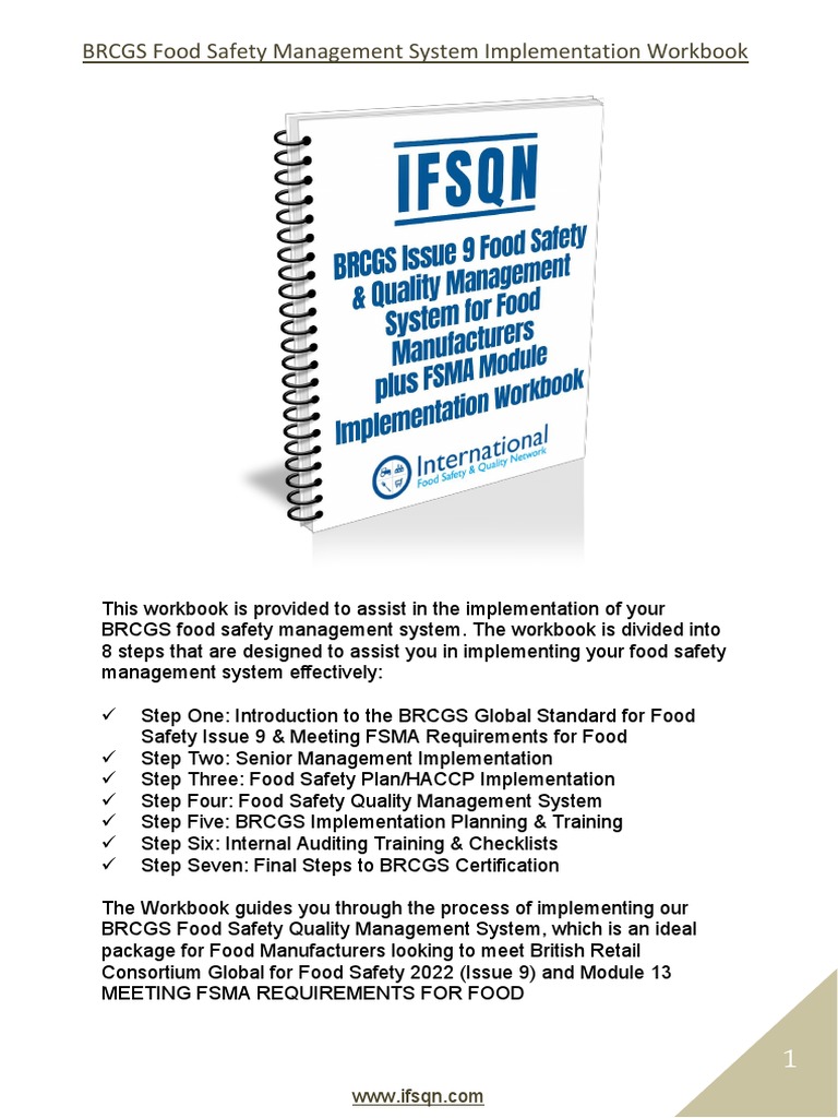 BRCGS Food Safety Management System Implementation Workbook | PDF | Hazard Analysis And Critical ...
