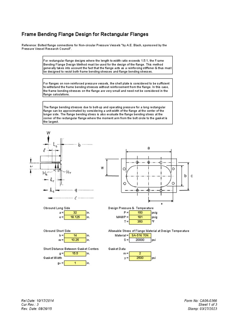 Frame Bending Flange Design Method For Rectangular Flanges | PDF ...