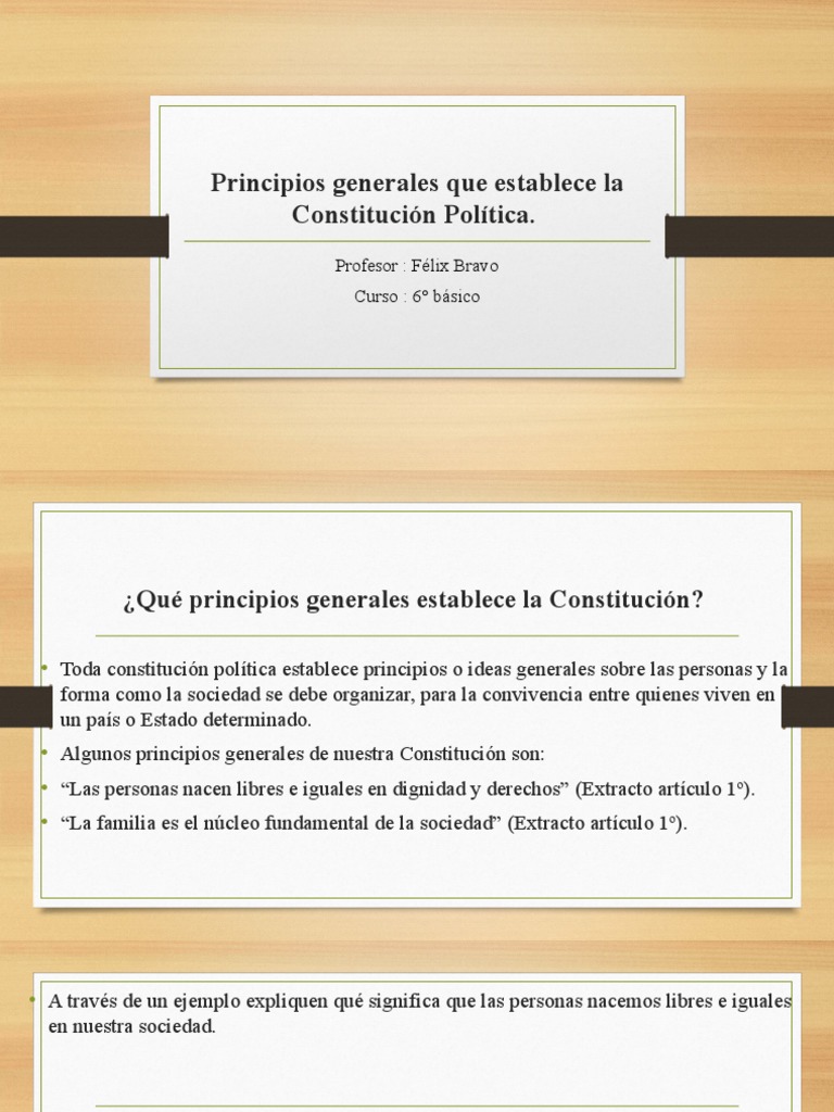 Principios de la Constitución Chilena | PDF | Estado (política ...