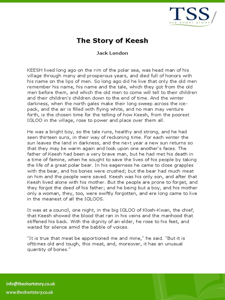 London Jack The Story of Keesh Short Stories | PDF