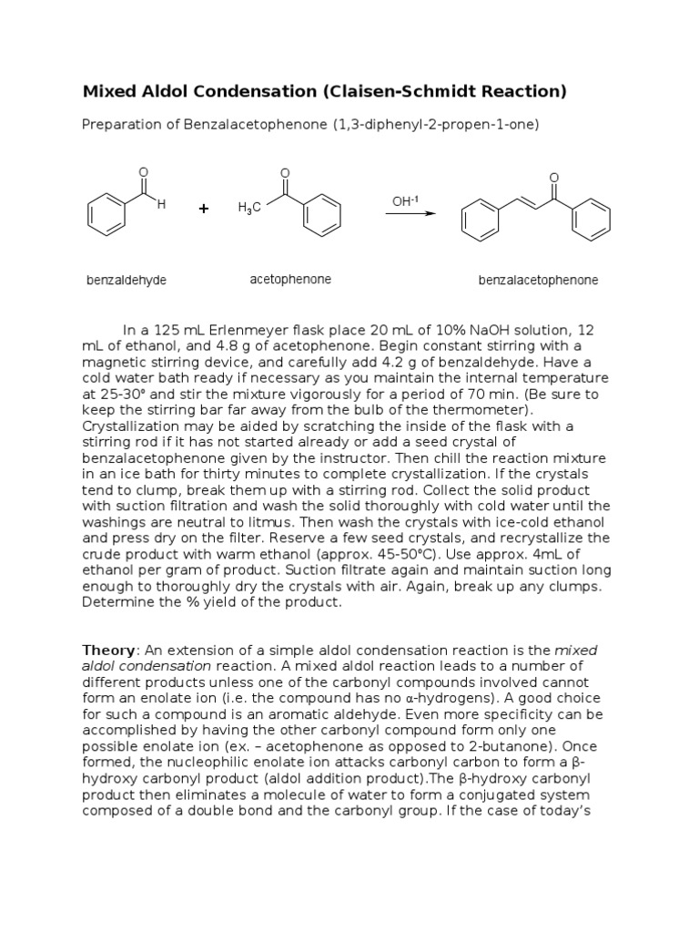 Mixed Aldol Condensation | PDF | Chemical Reactions | Organic Chemistry