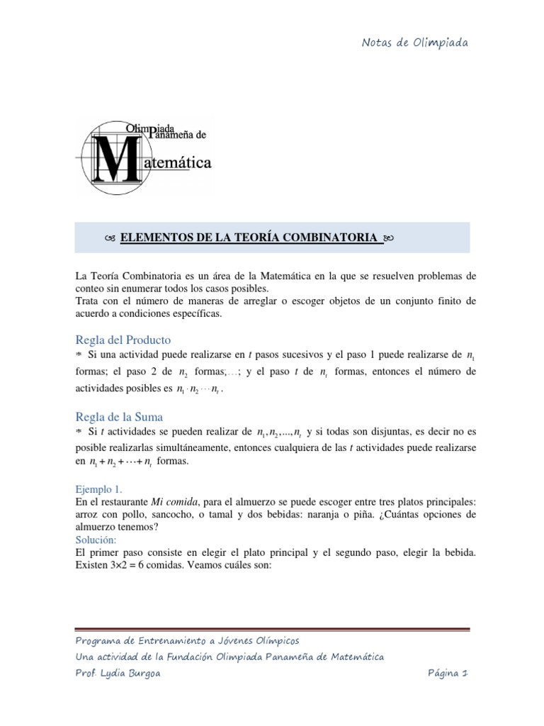 Elementos de La Teoria Combinatoria | PDF | Combinatoria | Permutación