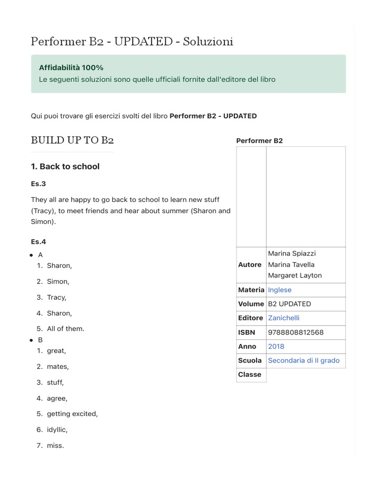 Performer B2 - UPDATED - Soluzioni - Solu 2 | PDF | Crimes | Crime & Violence