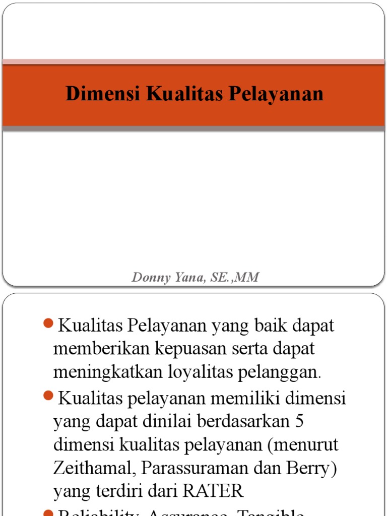 Dimensi Kualitas Pelayanan | PDF