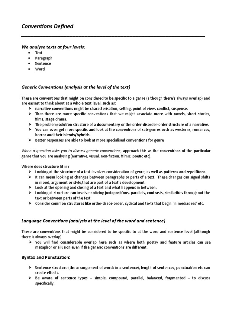 Text Analysis: Conventions Guide | PDF | Poetry | Word