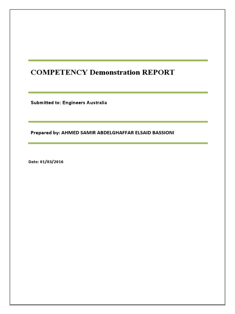 Competency Demonstration Report: A Summary of Ahmed Samir Bassiouni's ...