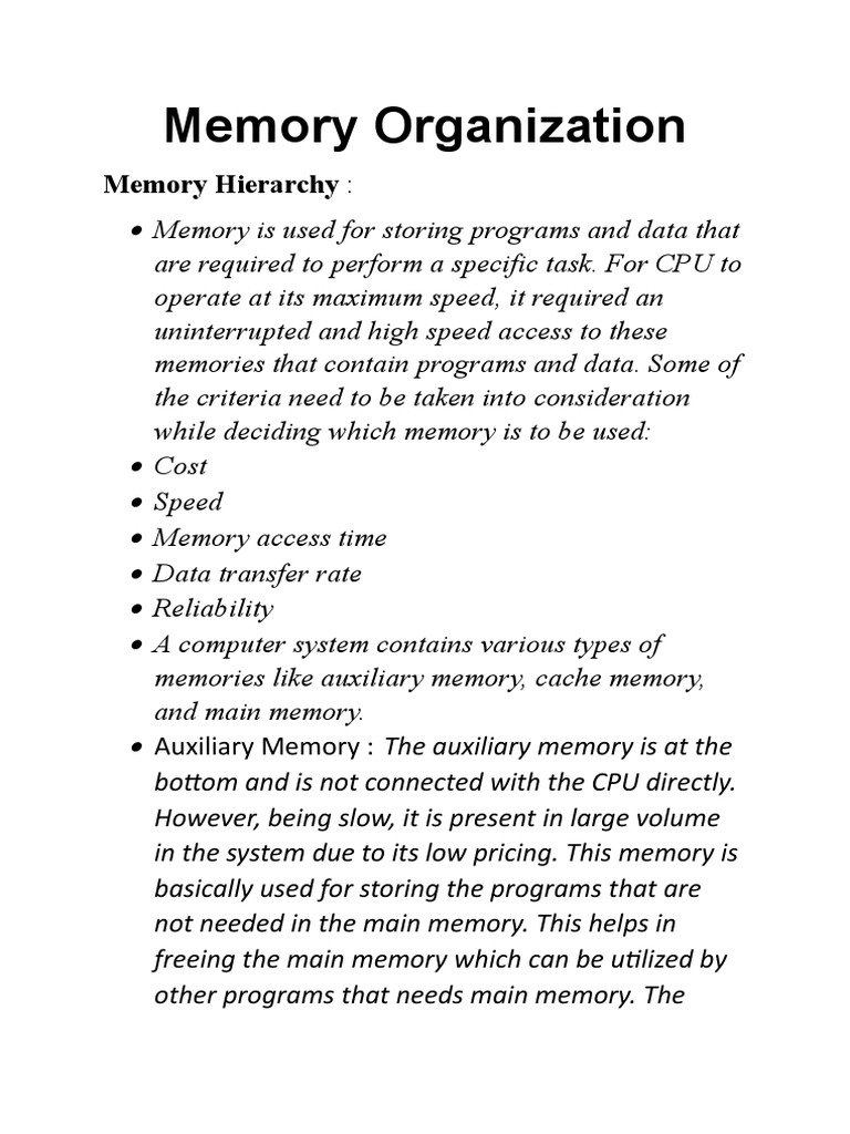 Memory Organization 4 | PDF | Random Access Memory | Computer Data Storage Memory Organization 4 | PDF | Random Access Memory | Computer Data Storage