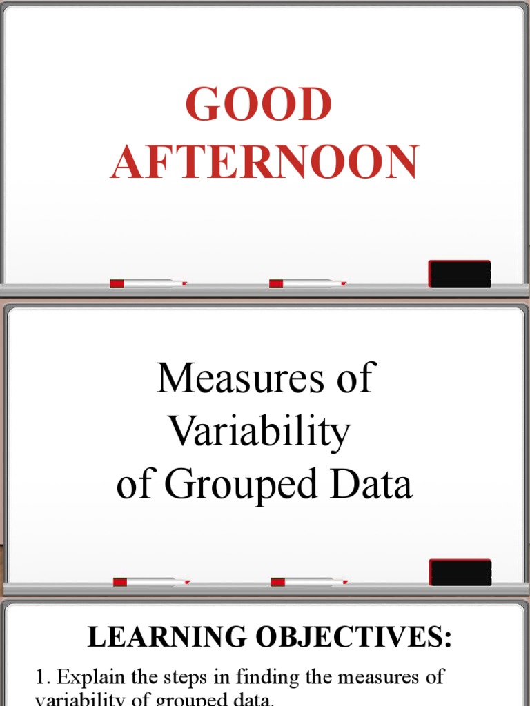 Measures Of Variabilty Of Grouped Data Pdf Variance Mean