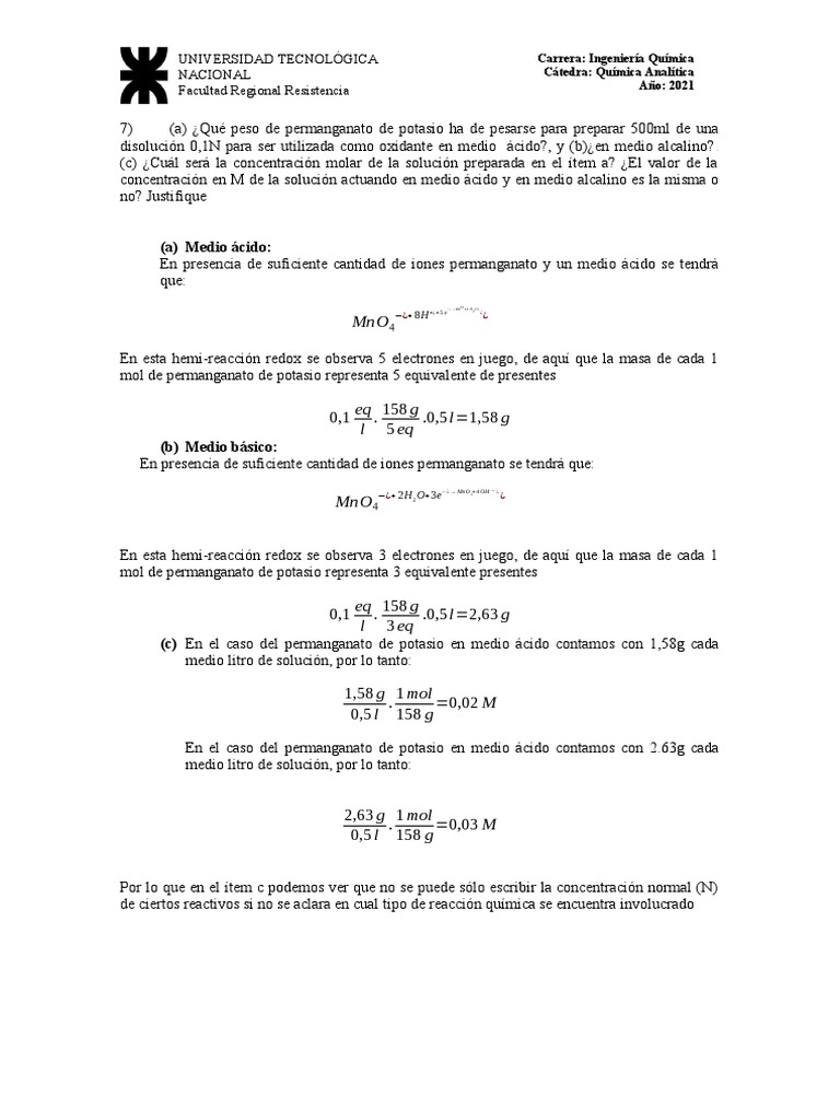 Ejercico 7 | PDF | Redox | Sustancias químicas