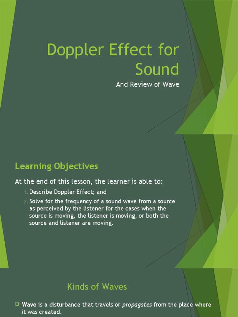 Doppler Effect For Sound: and Review of Wave | PDF | Waves | Doppler Effect