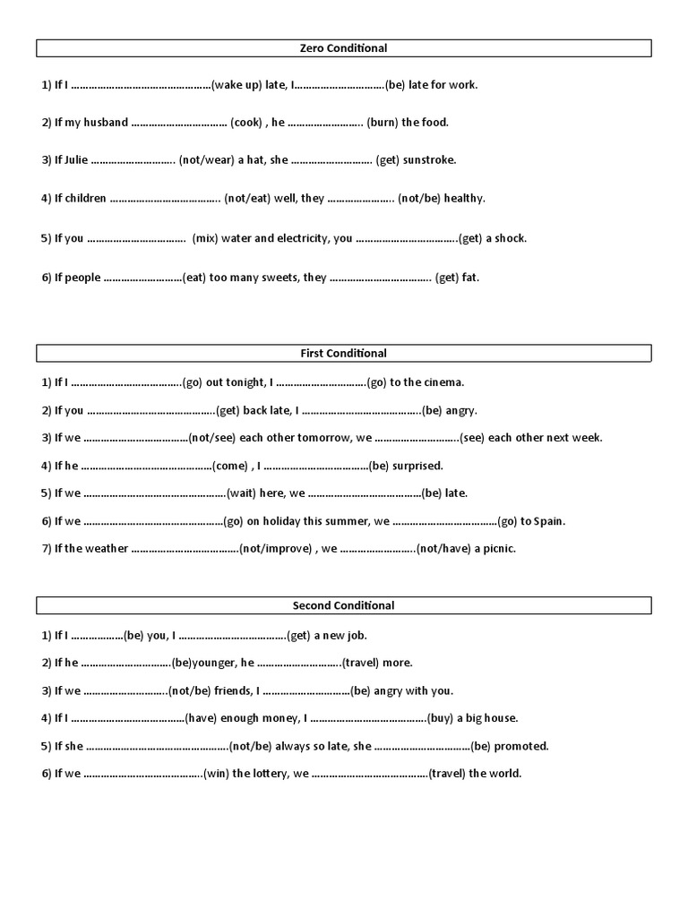 Exploring Conditionals: A Comparison of the Zero, First, and Second ...