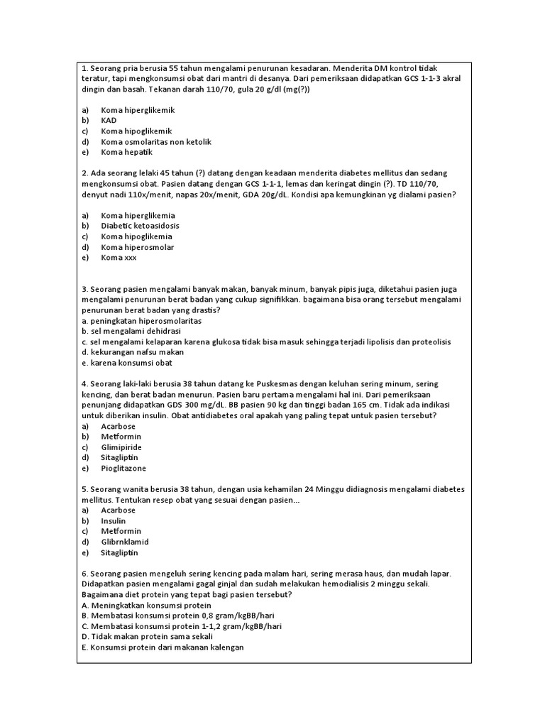 Soal DM UNEJ | PDF | Kesehatan Holistik