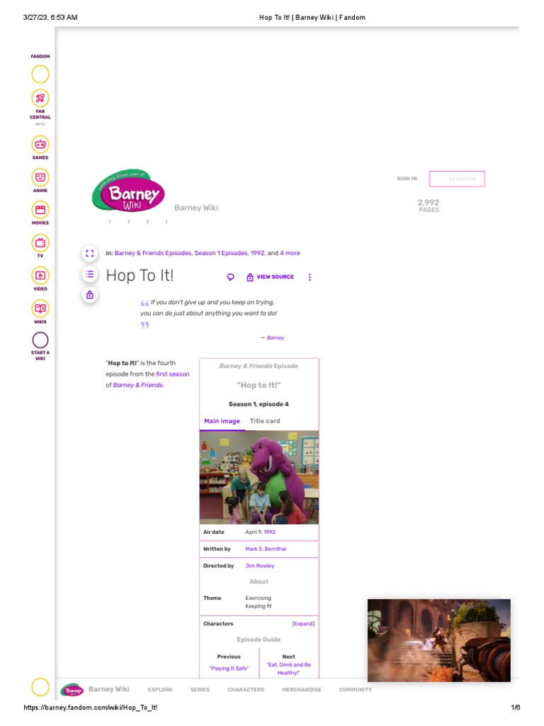 Hop To It! - Barney Wiki - Fandom | PDF | Fandom