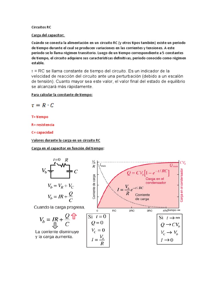 Carga y Descarga en Un Circuito RC | PDF