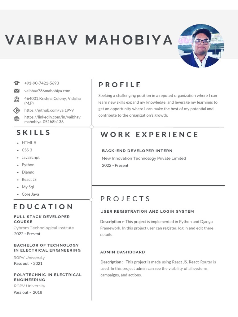 Vaibhav_resume | PDF