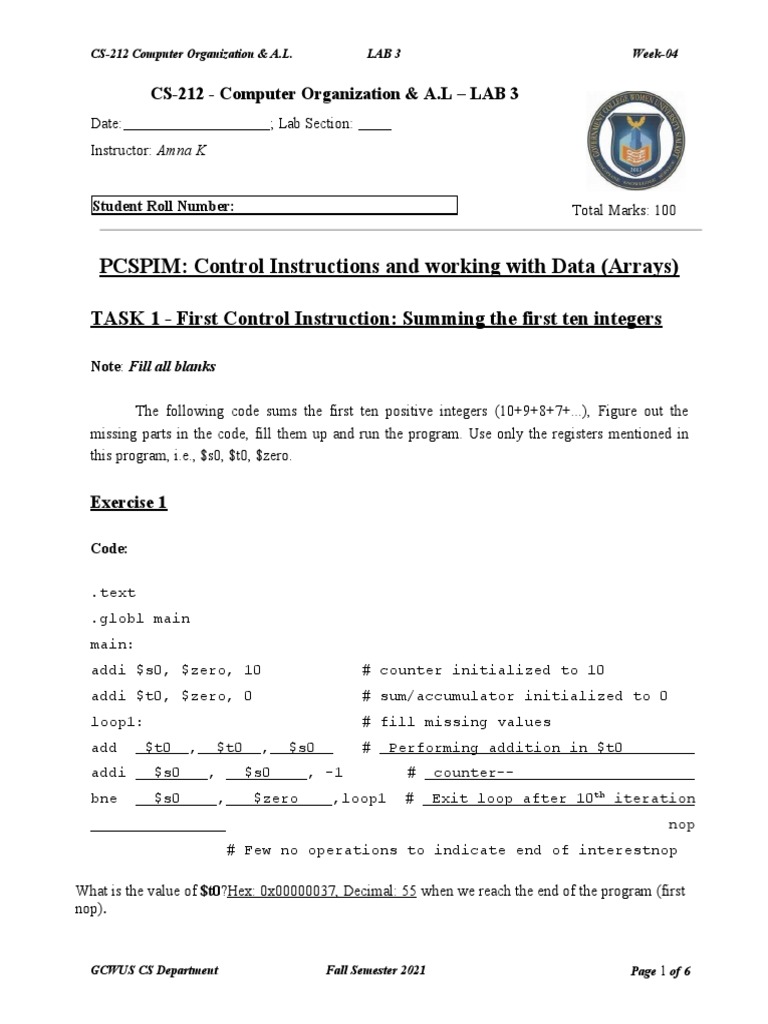 CS212 Lab03 Week03 | PDF