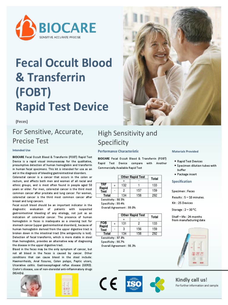 Brosur Produk BIOCARE Fecal Occult Blood & Transferrin (FOBT) Rapid ...