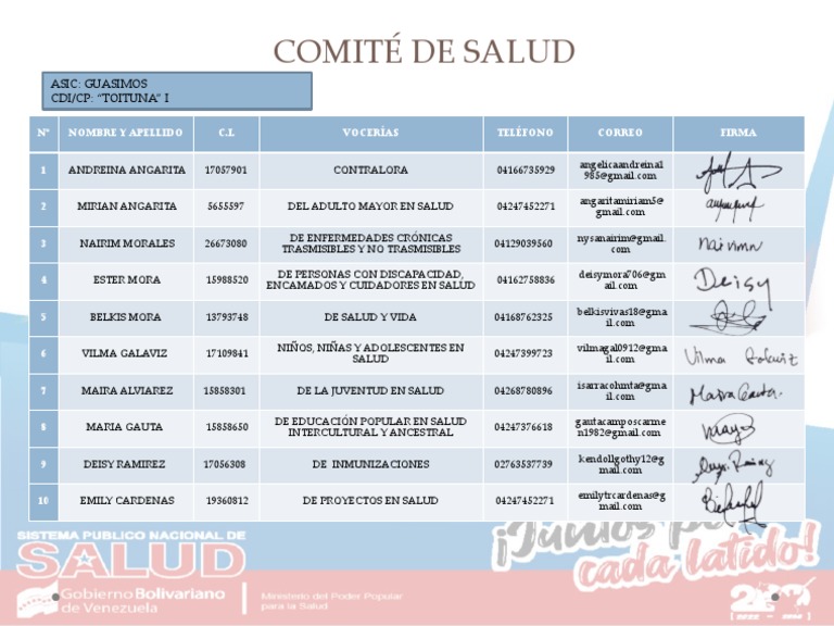 Formato de Registro para Comite de Salud | PDF