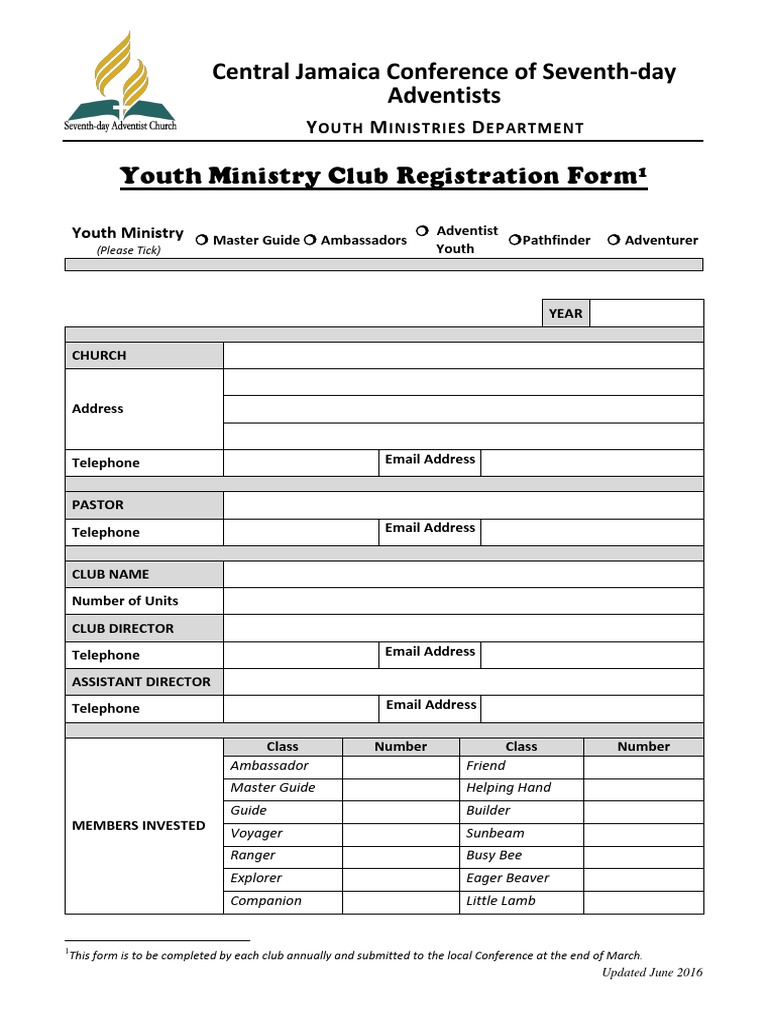 Club Registration Form | PDF