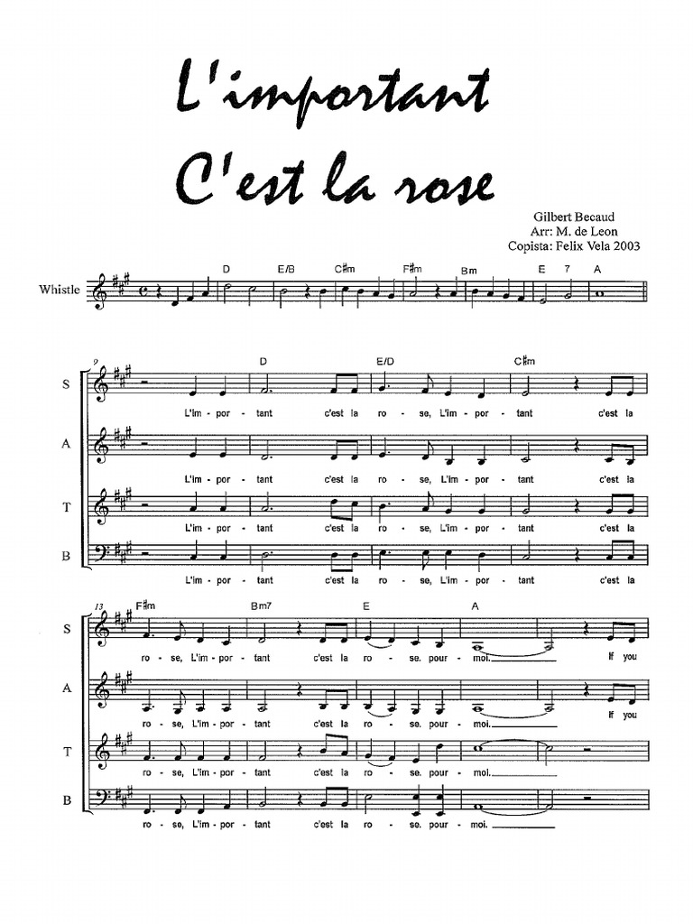 L Important Cest La Rose Pdf