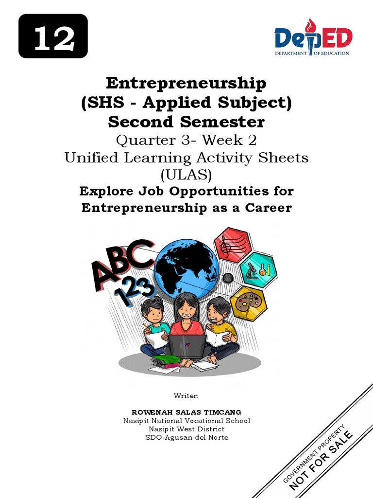 SHS Q3 WLAS ENTREP 12 Week 2 Final | PDF | Entrepreneurship | Business