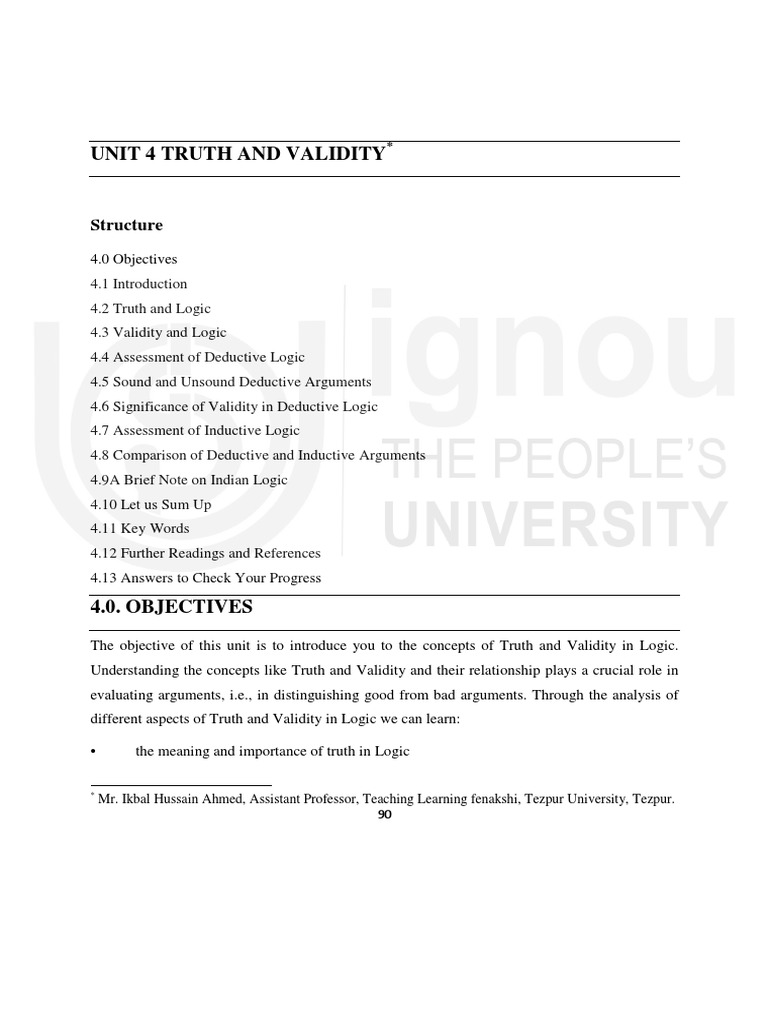 Truth and Validity | PDF | Argument | Deductive Reasoning