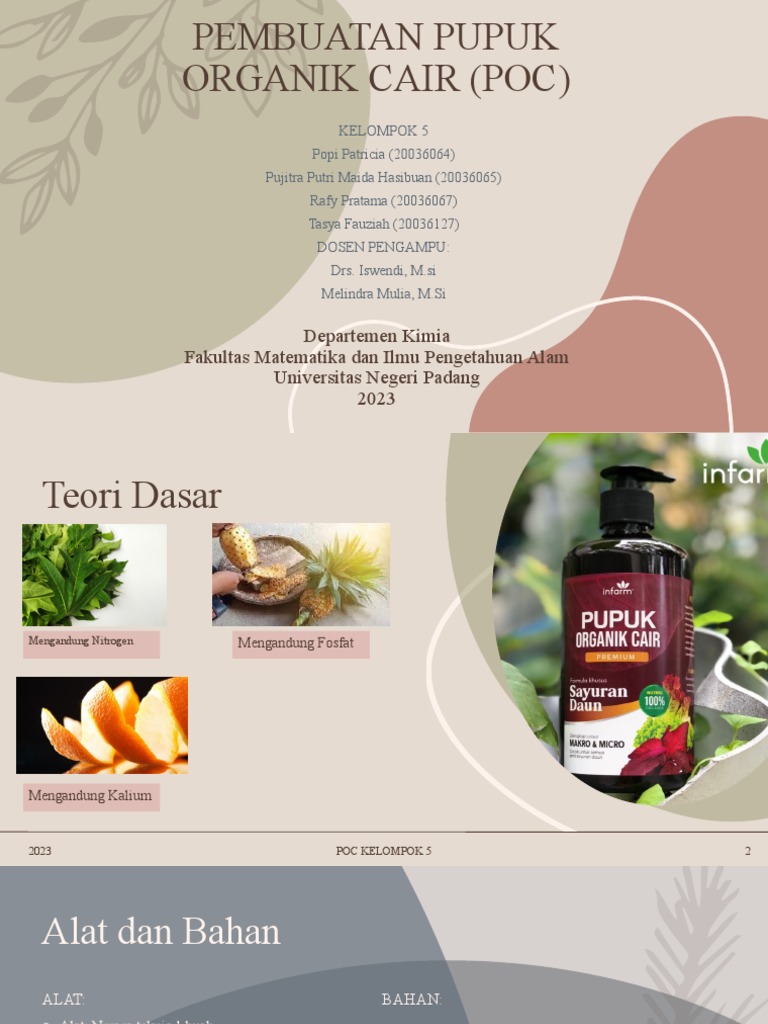 Pembuatan Pupuk Organik Cair (Poc) - Kelompok 5 | PDF