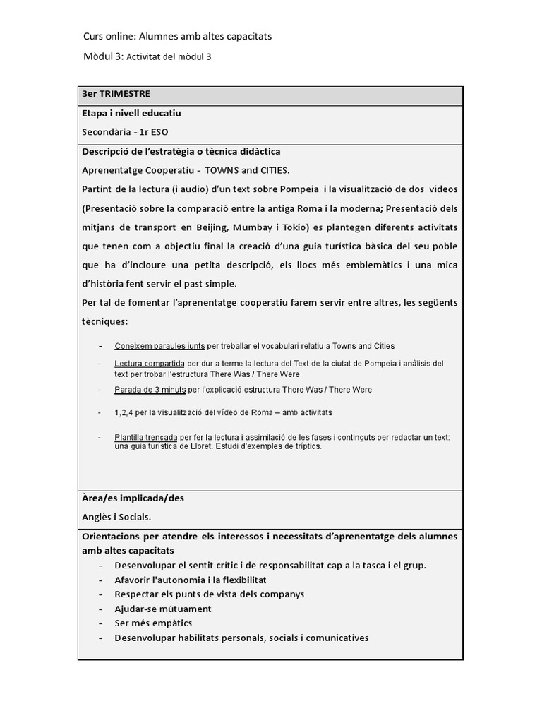 3r Trimestre Activitat Ampliació Altes Capacitats Pdf