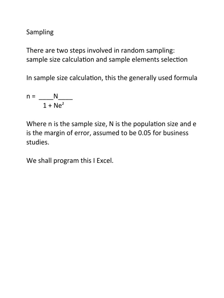 Sampling Program | PDF