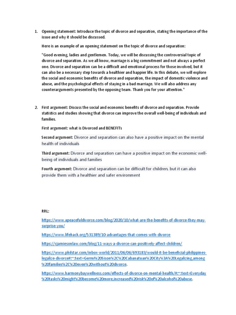 Opening | PDF | Argument | Divorce