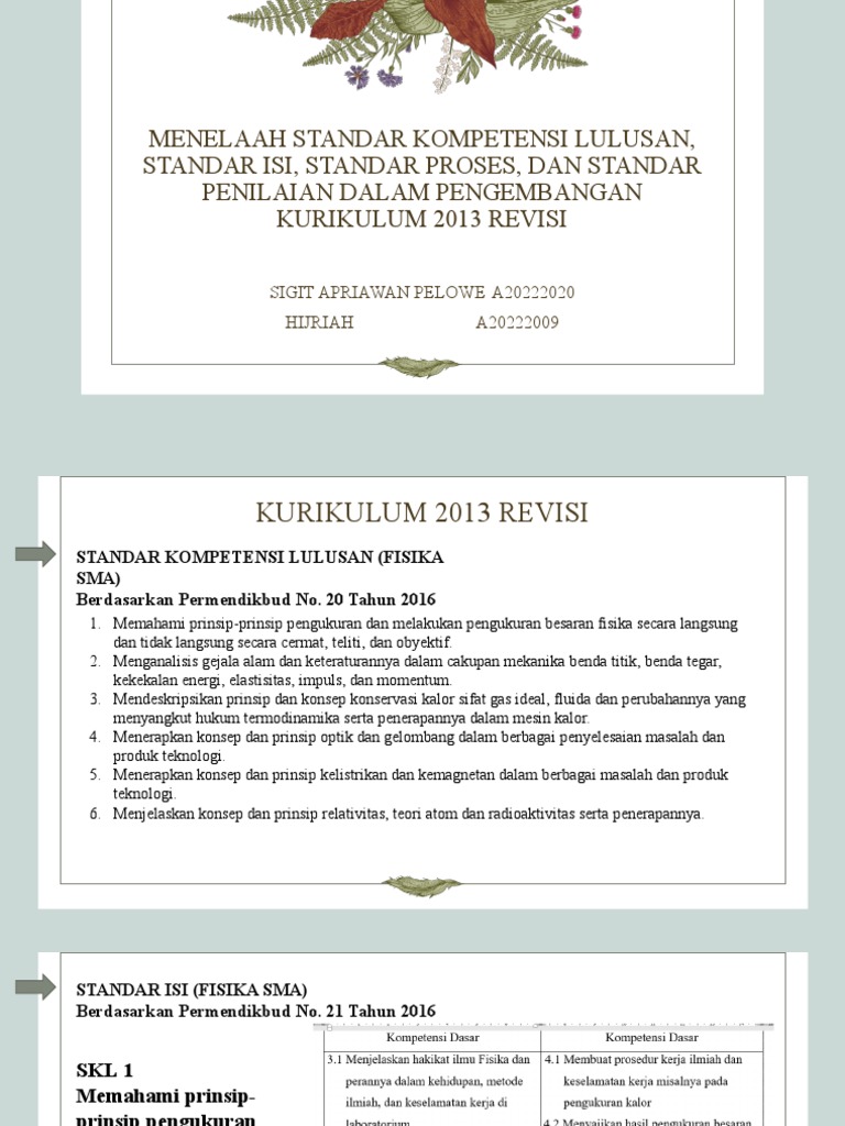 Telaah SKL, Standar Isi, Standar Proses, Dan Standar Penilaian ...