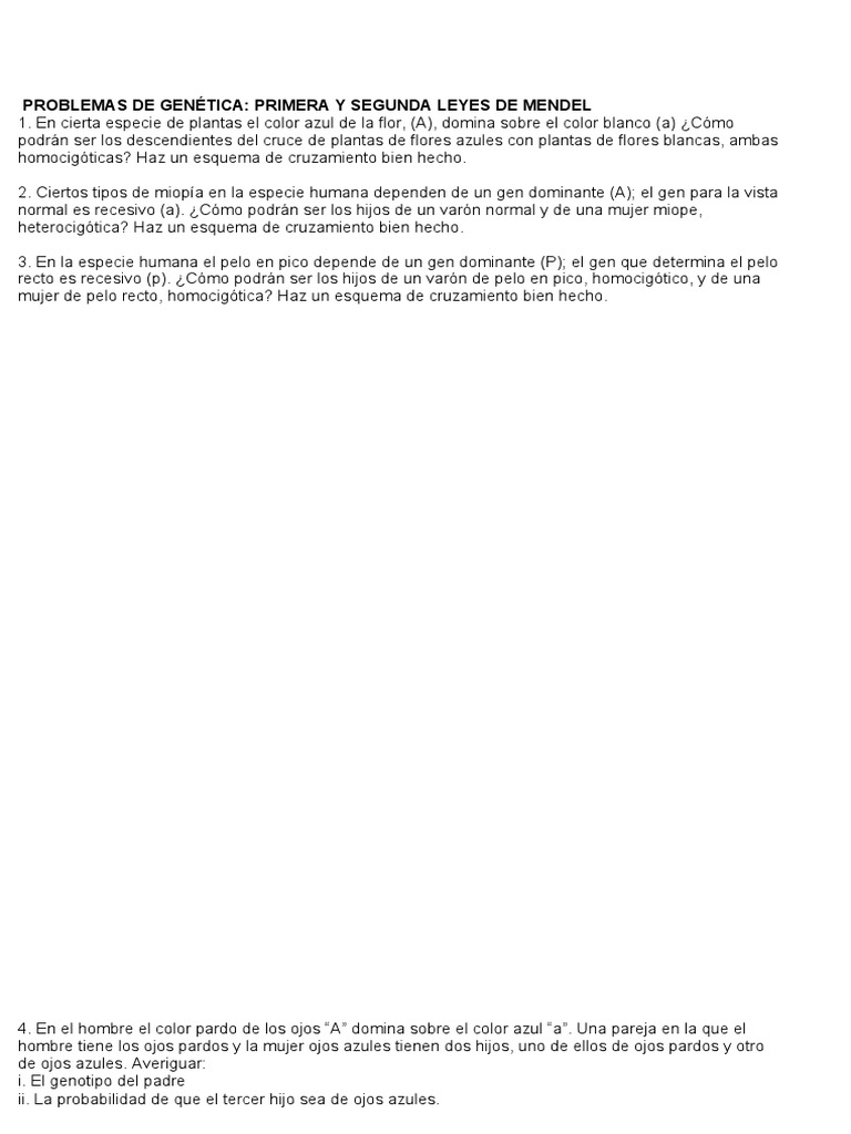 Problemas Trabajo Practico | PDF | Dominancia (Genética) | Alelo