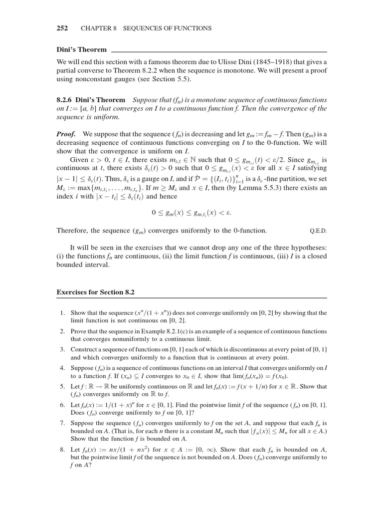 Exercises For Section 8 2 Bartle Pdf Pdf Limit Mathematics